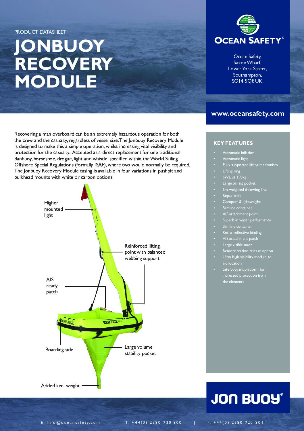 JON BUOY MARK 5 OCEAN SAFETY - Suministros Navales Del Sureste. Equipos ...